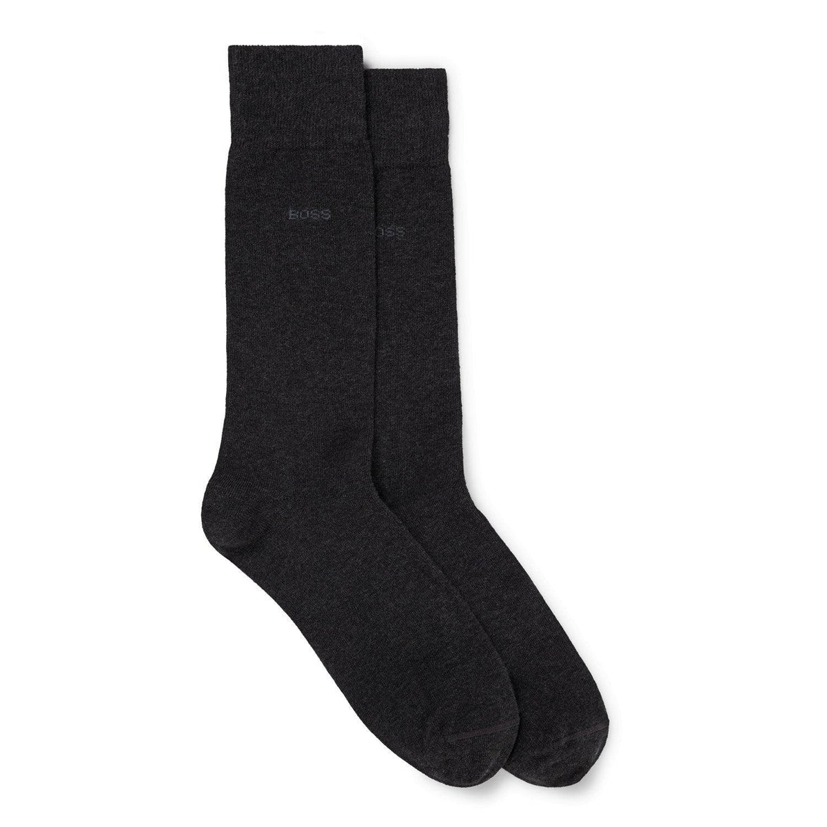 BOSS 2 Pack Quality Cotton Blend Solid Colour Socks - Grey - Utility ...